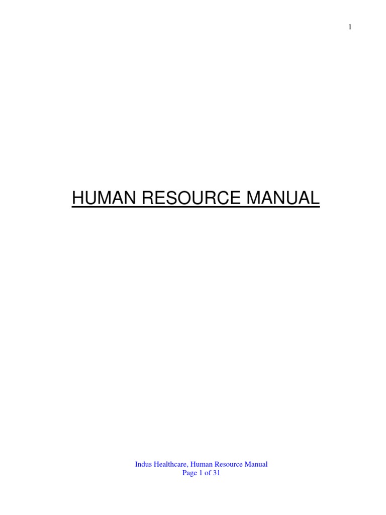 Final HR Manual PDF | Download Free PDF | Patient | Employee Benefits