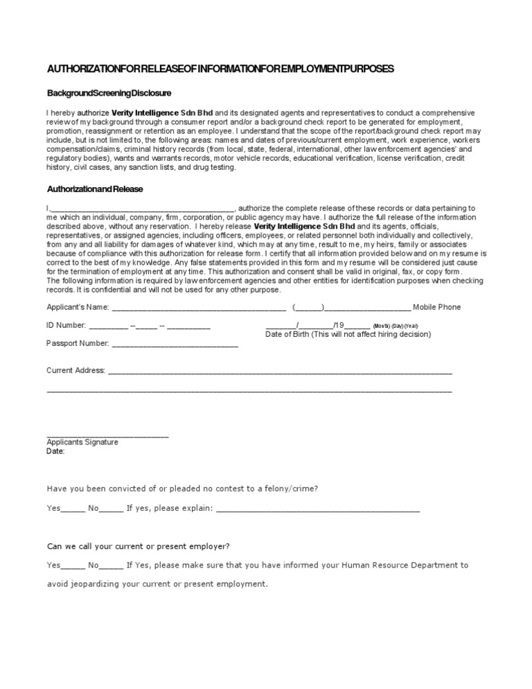 Authorization Letterity Intelligence | PDF | Background Check | Employment