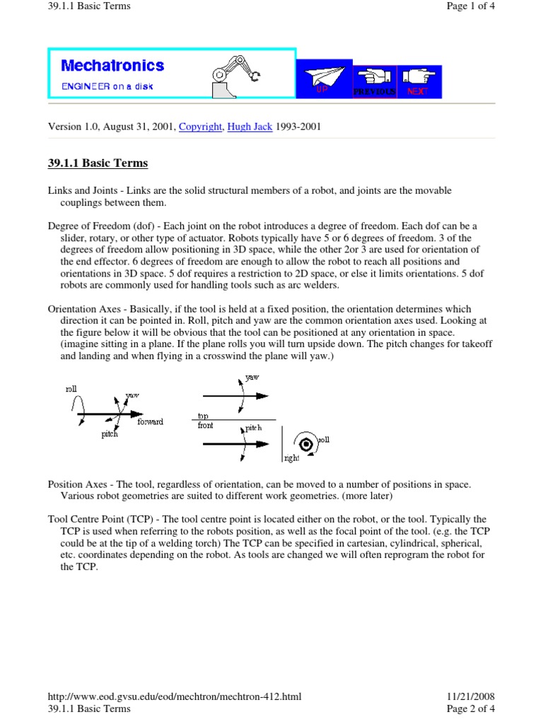 Robot Basics: Key Terms Explained | PDF | Robot | Robotics