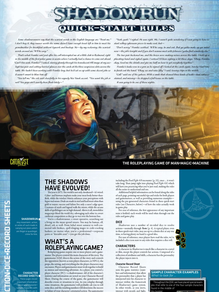 Shadowrun 4E Starters Guide | PDF | Games & Activities