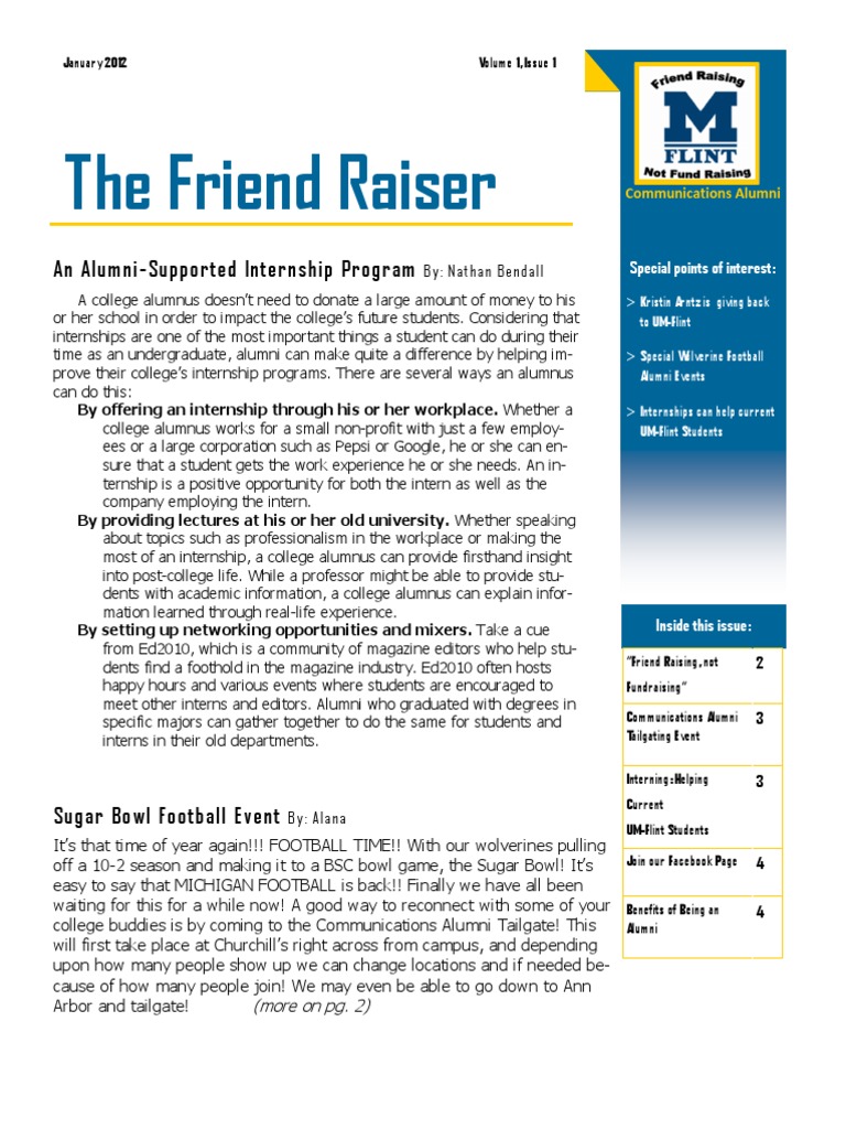 PR Newsletter Friendraiser | PDF | Internship | Job Hunting