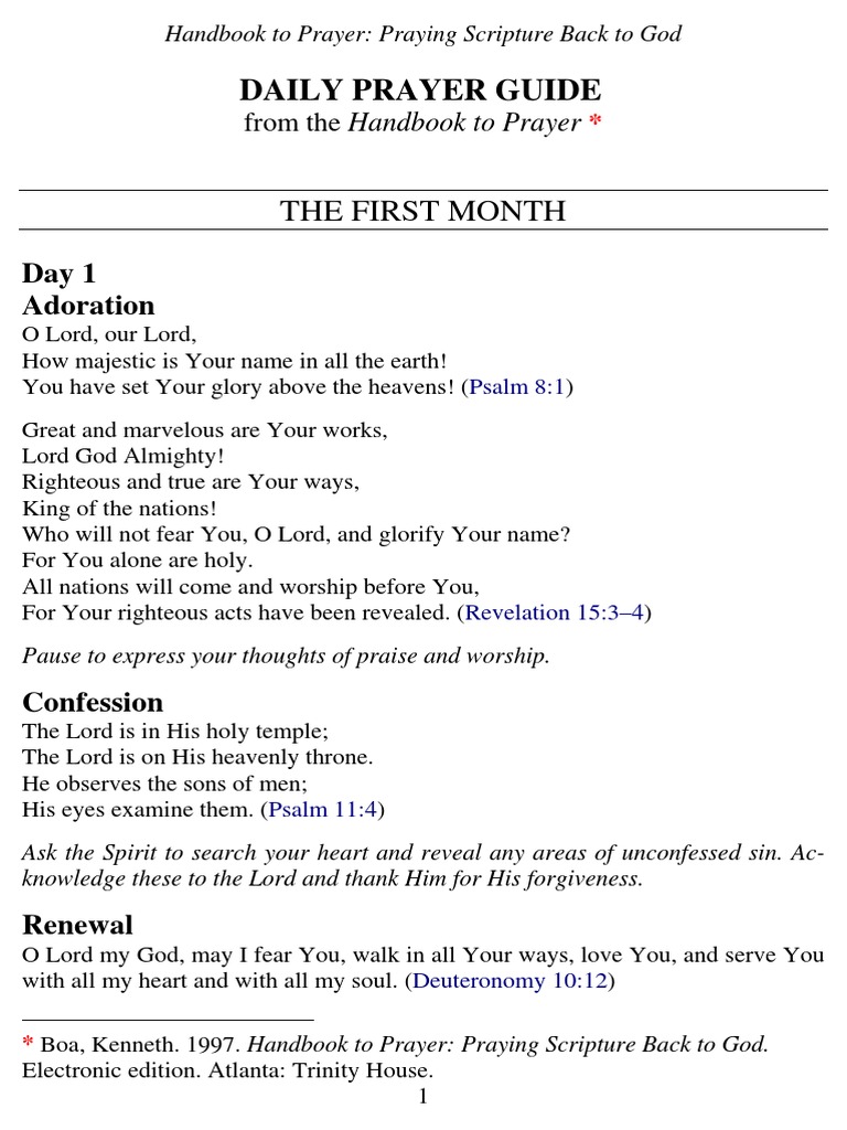 Daily Prayer Guide | PDF | Confession (Religion) | Prayer