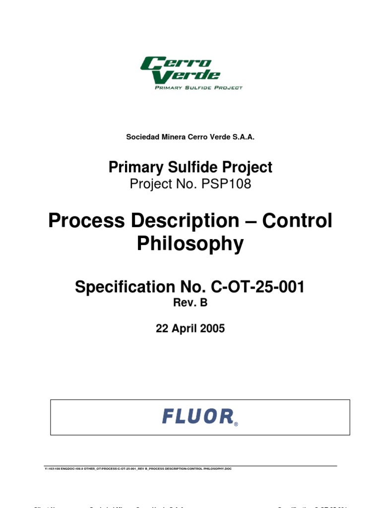 C Ot 25 001 - Rev B - Process Description Control Philosophy | PDF ...