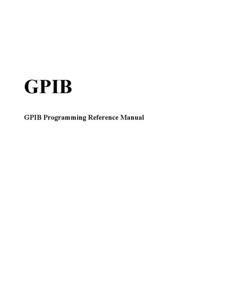 GPIB Programming Reference Manual | PDF | Subroutine | Integer (Computer Science)
