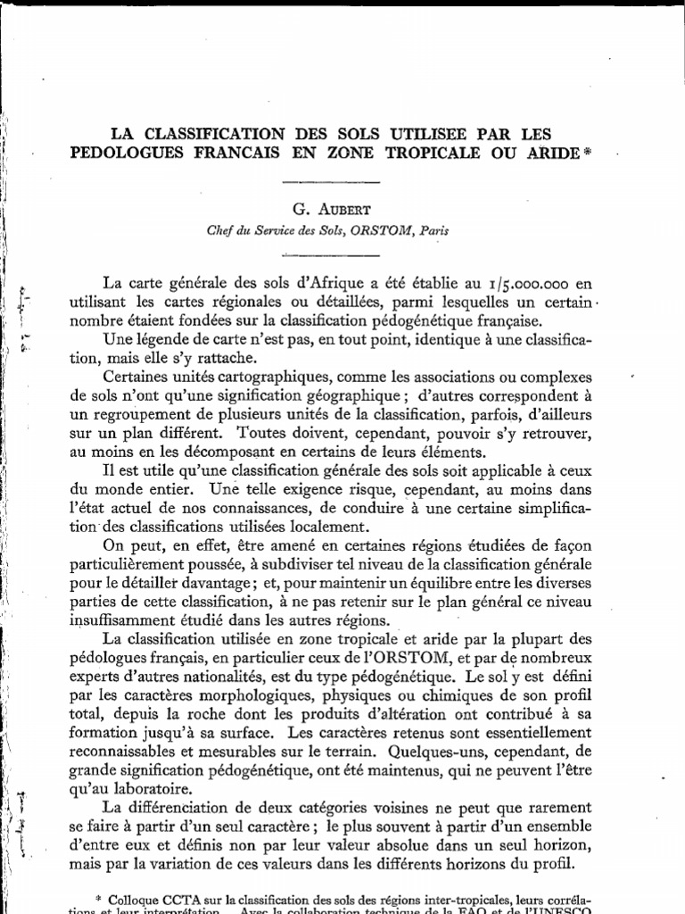Classification Des Sols en Zone Tropicale Ou Aride PDF | PDF | Sol ...