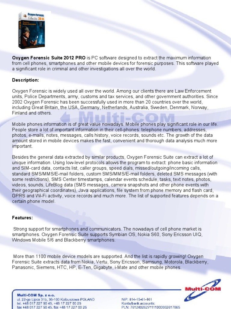 A Comprehensive Guide to Oxygen Forensic Suite 2012 PRO: Powerful ...