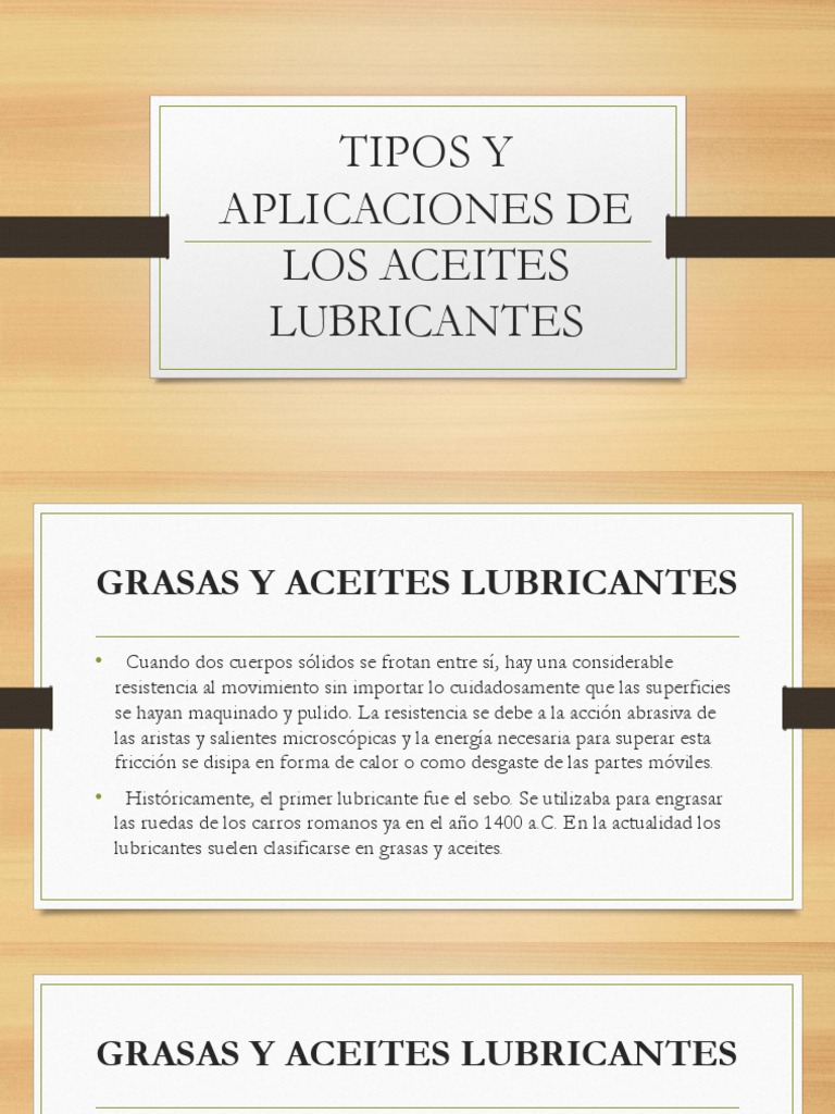 Tipos y Funciones de Aceites Lubricantes | PDF | Lubricante | Petróleo