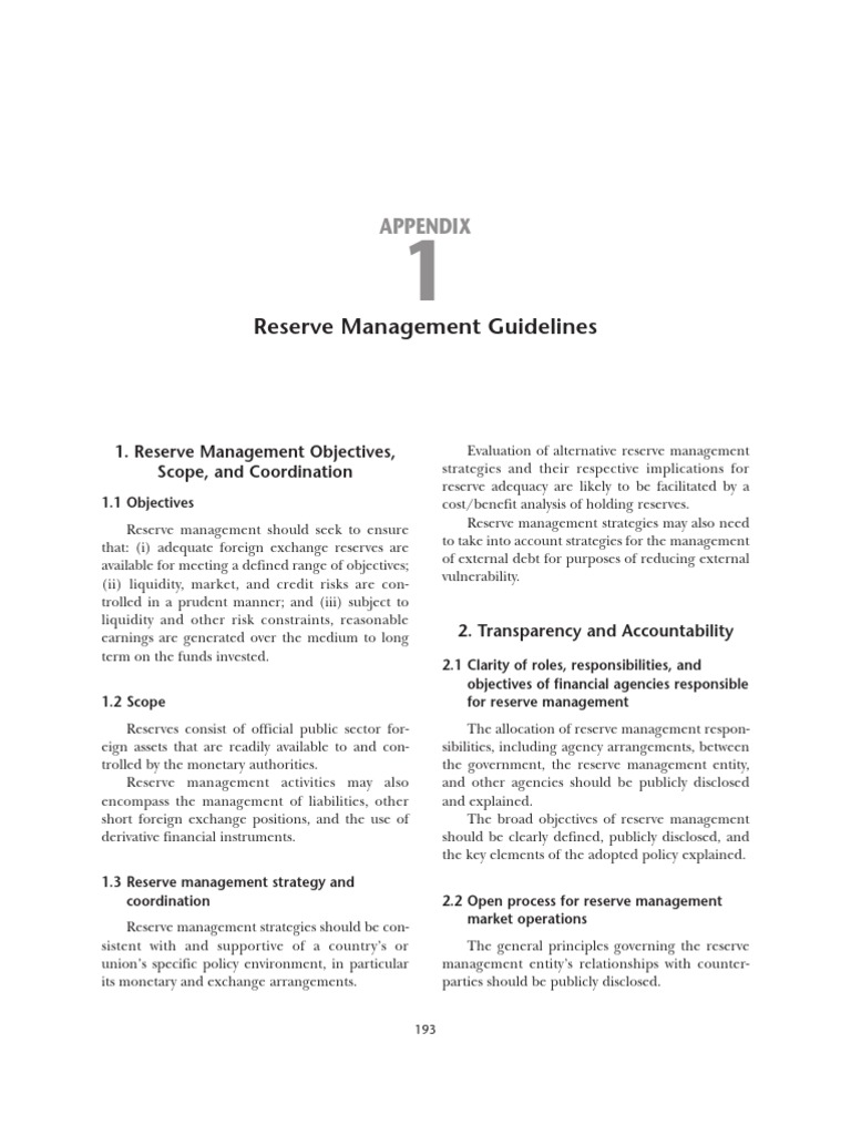 Reserve Management Guidelines: Appendix | PDF | Foreign Exchange ...
