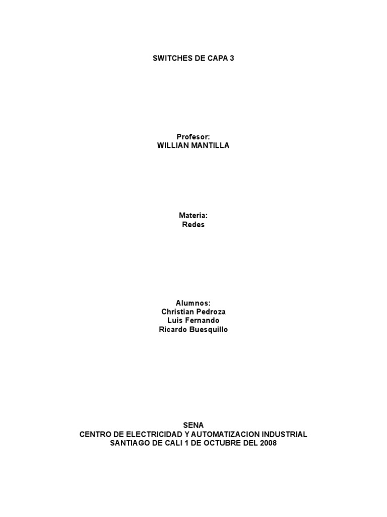 Introducción a Switches de Capa 3 | PDF | Conmutador de red | Enrutador ...