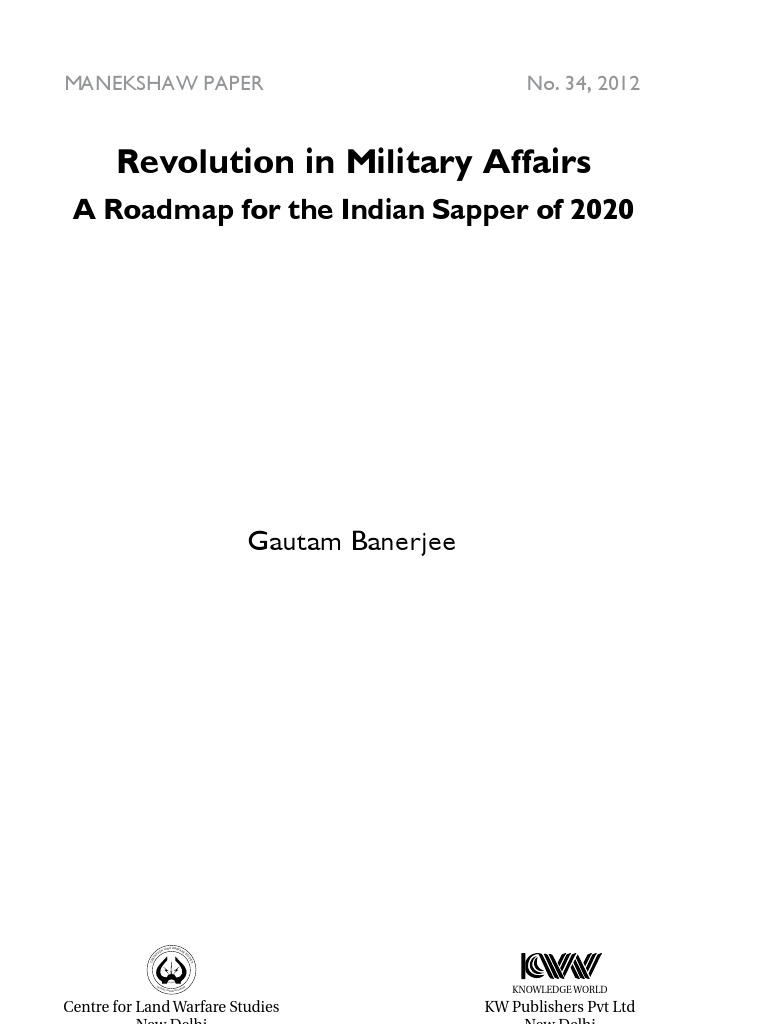 RMA - A Roadmap For The Indian Sapper in 2020 | PDF | Military ...
