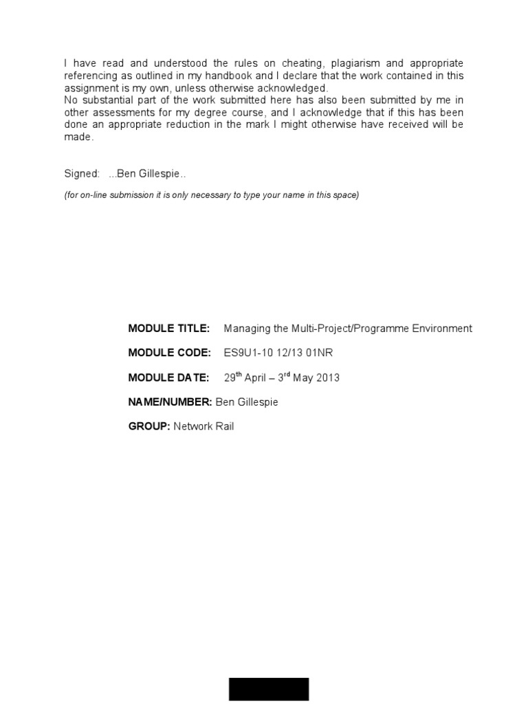 Managing Multi-Project Environments | PDF | Project Management | Risk