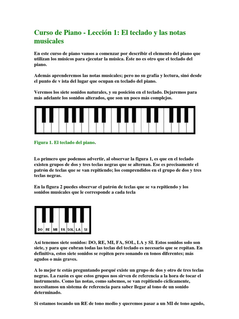 Introducción al Teclado del Piano | PDF