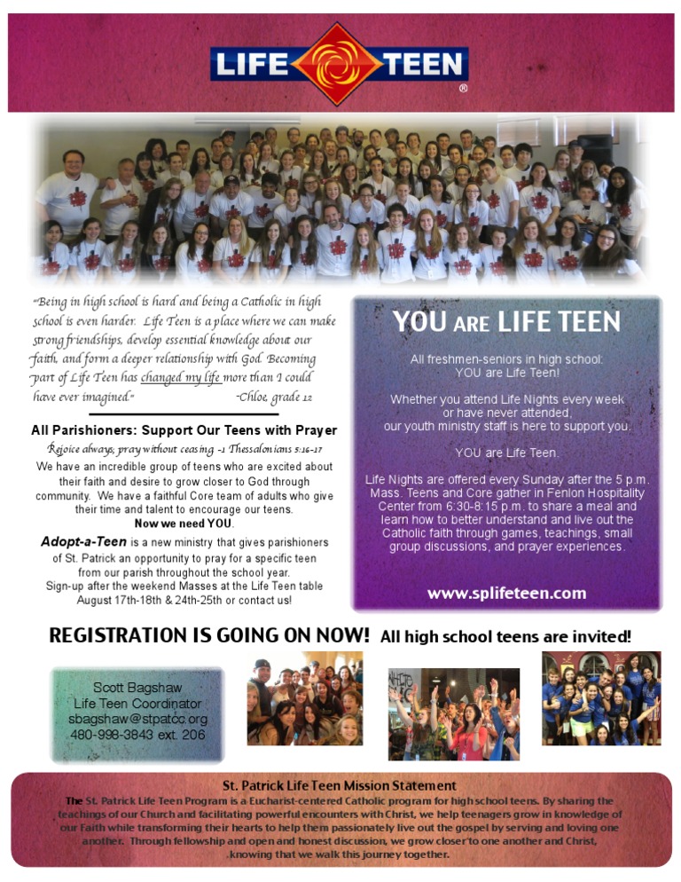 High School Teens: Join Life Teen | PDF