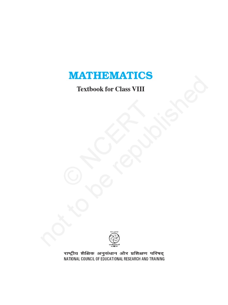 MATHEMATICS Textbook For Class VIII | PDF | Group (Mathematics ...