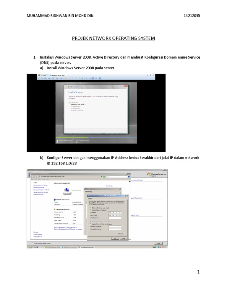 Laporan Projek Network Operating System (NOS) | PDF
