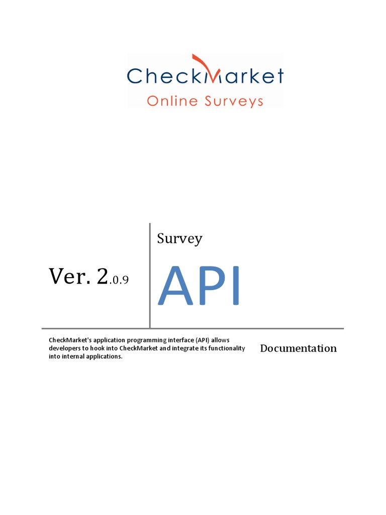 CheckMarket Survey API Documentation | PDF | Application Programming Interface ...