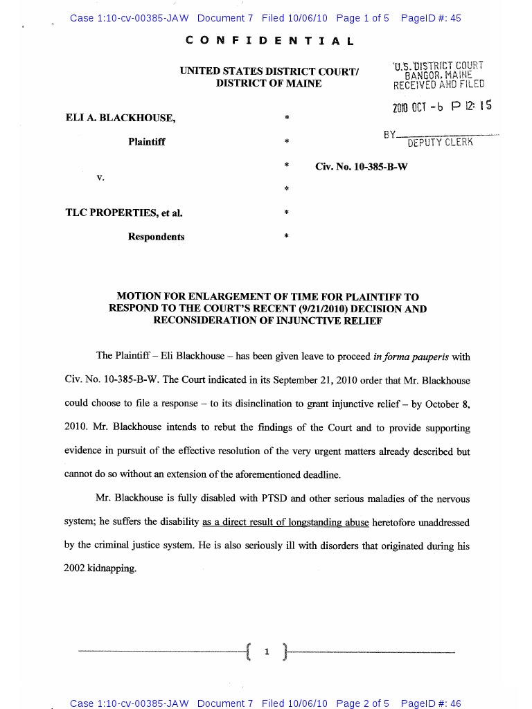 7 - Motion to Extend Time