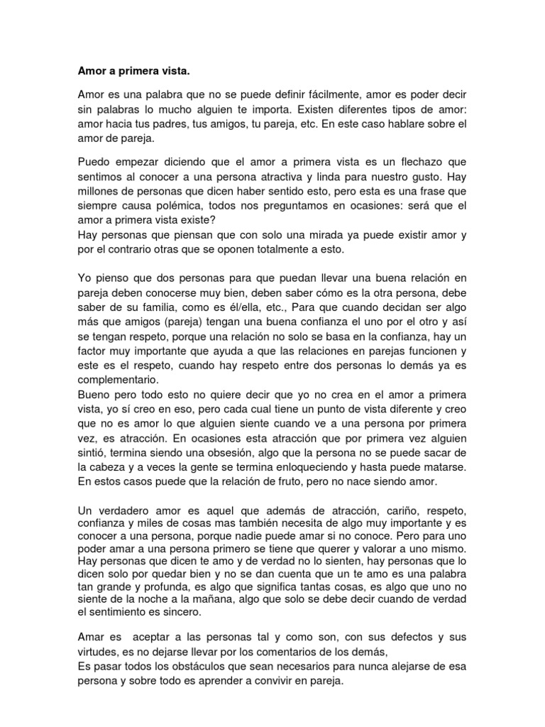 Amor A Primera Vista | PDF | Amor | Verdad