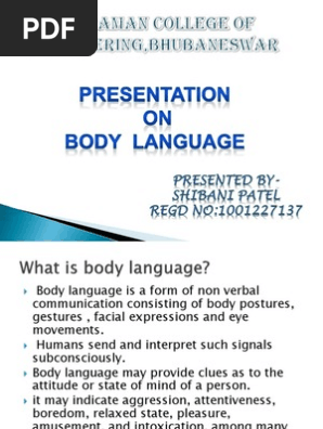 Body Language Ppt With Pictures