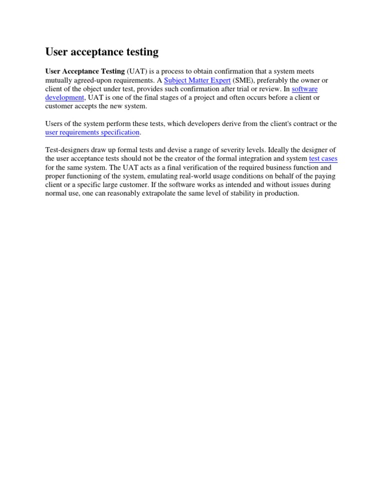 uSER Acceptance Testing | PDF | Business | Computers