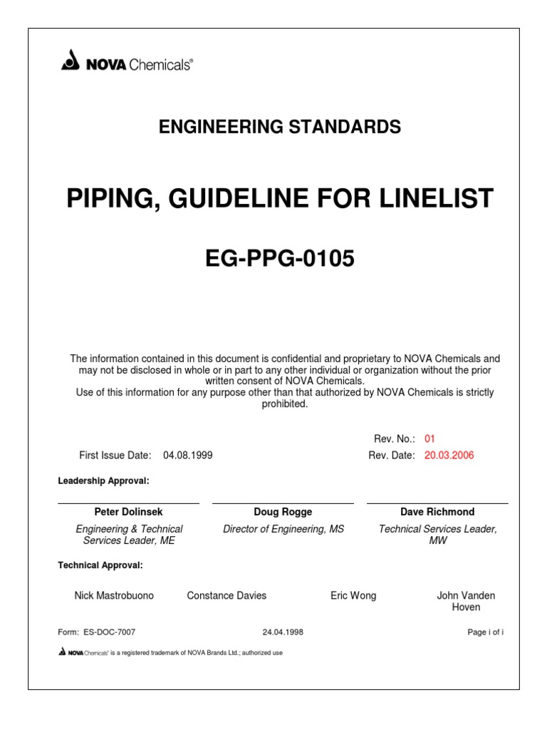 Piping - Guideline For Line List | PDF | Pipe (Fluid Conveyance ...