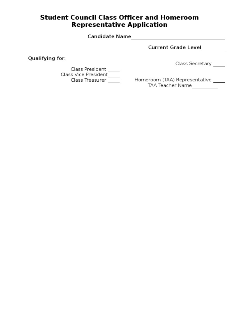 Student Council Application | PDF