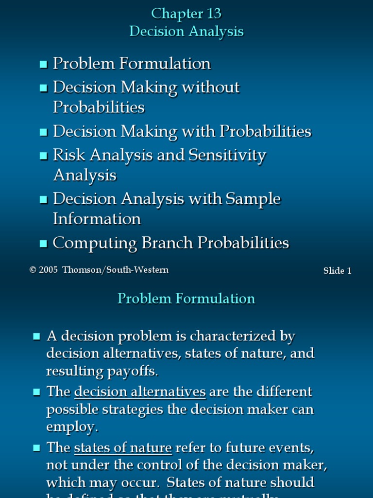 Decision Making in Operations Management | PDF | Probability ...