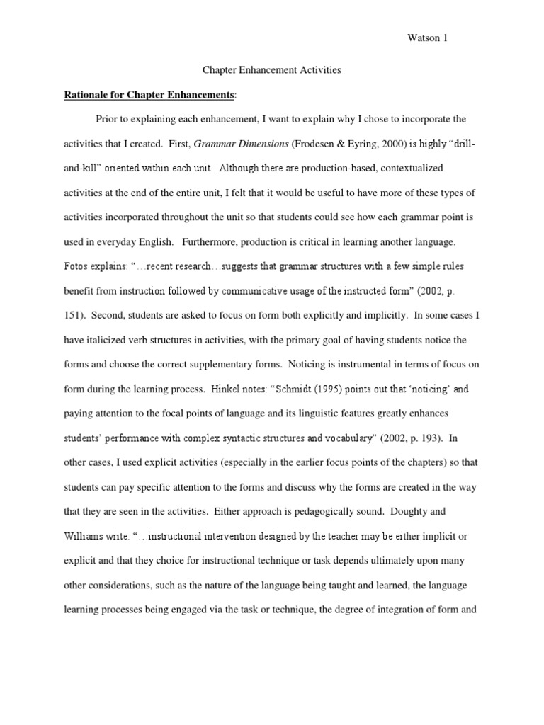 Grammar Enhancement Activities Overview | PDF | English As A Second Or ...