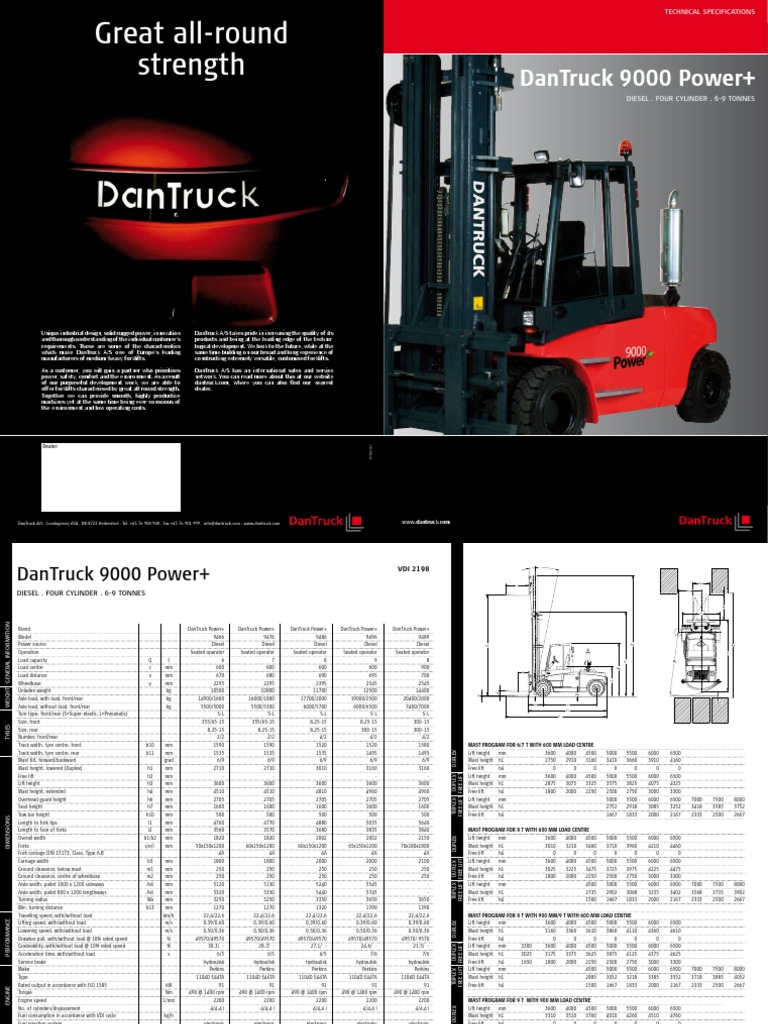 Datablad 9000 Diesel 1 UK | PDF | Diesel Engine | Forklift