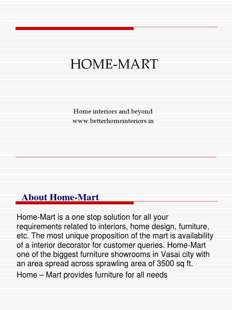 Home-Mart: Your Local Furniture Solution | PDF | Sales | Interior Design