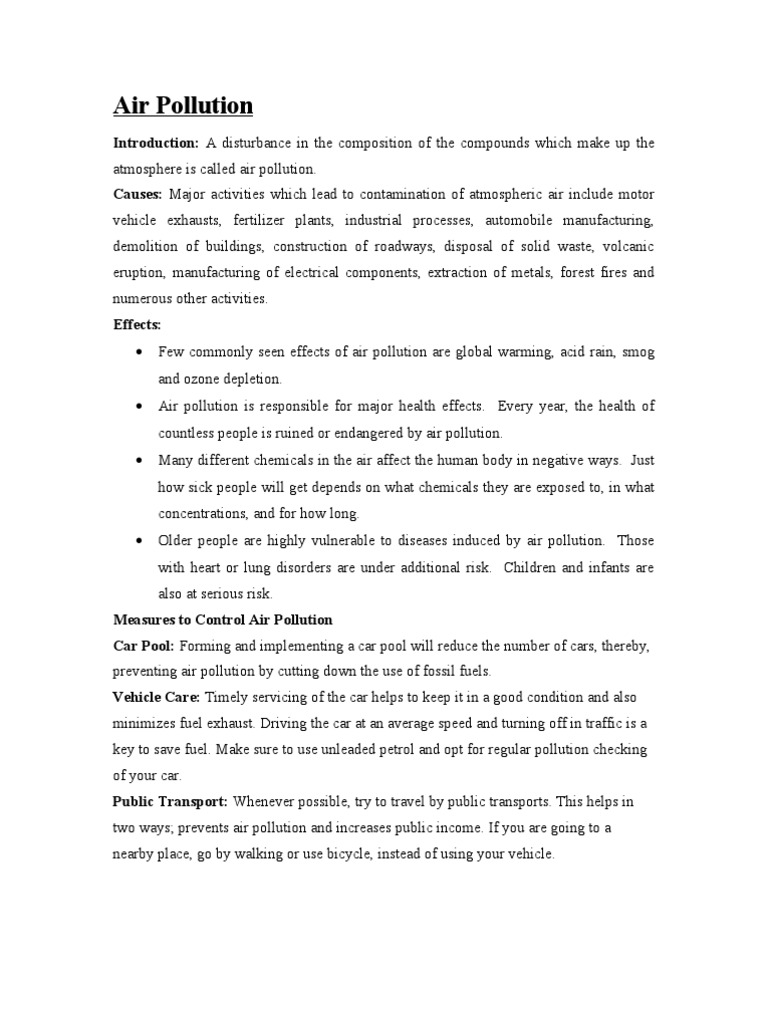 Air Pollution Water Pollution Noise Pollution Soil Pollution Radiation