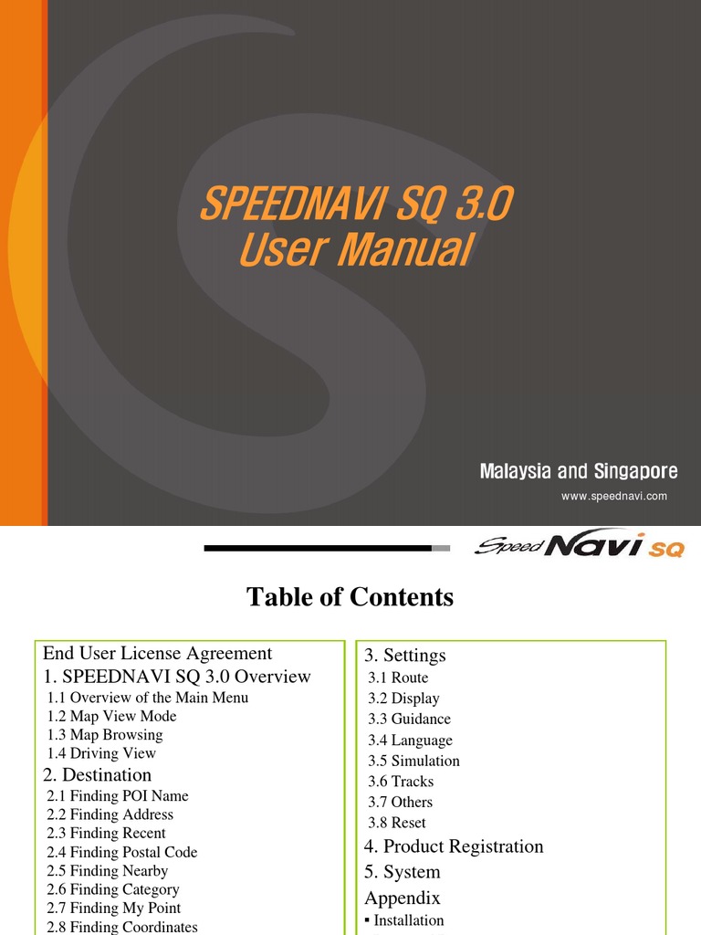 Speednavi SQ 3.0 M and S | PDF | Installation (Computer Programs ...