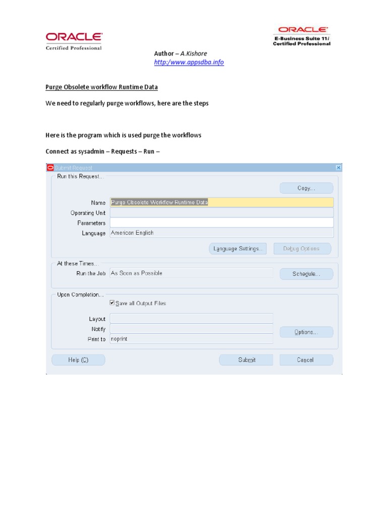 Purge Obsolete Workflow Runtime Data PDF | PDF
