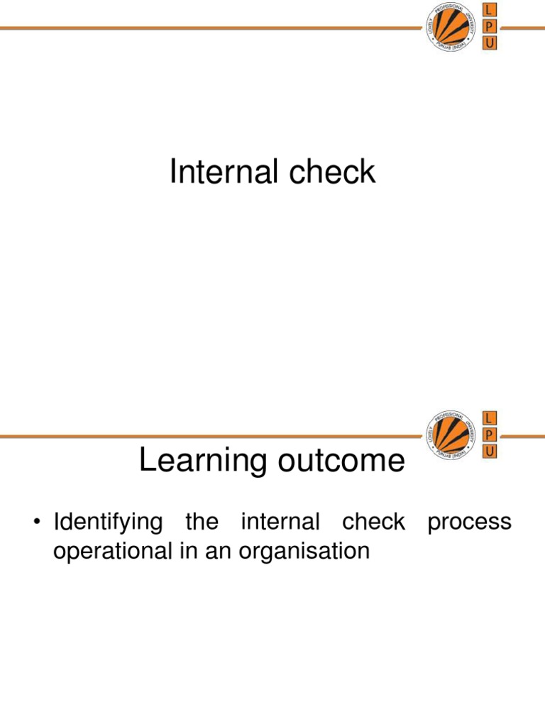 Internal Check | PDF