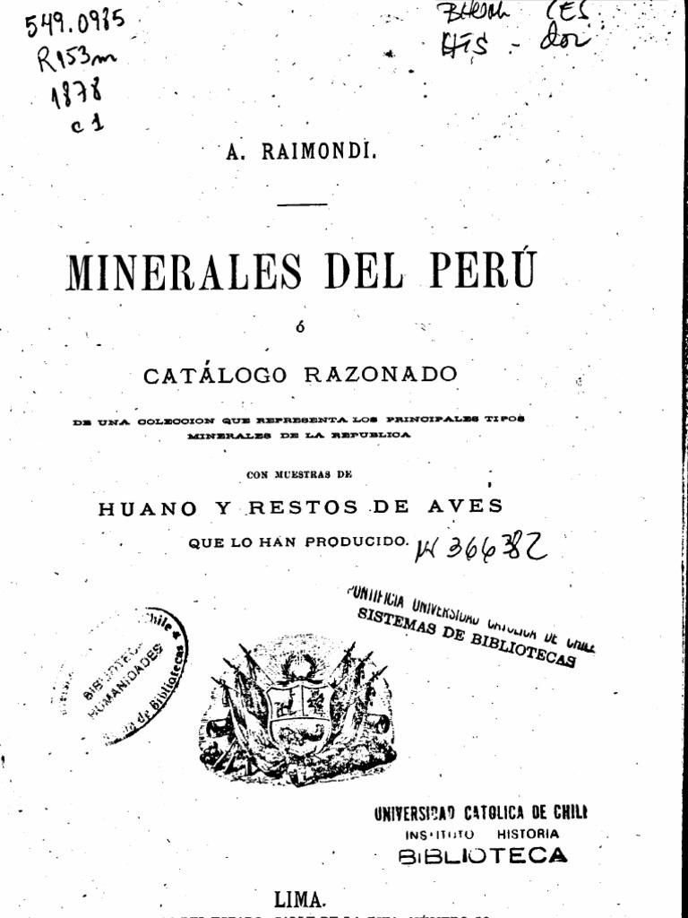 Catálogo de Minerales del Perú | PDF | Minerales | Dirigir