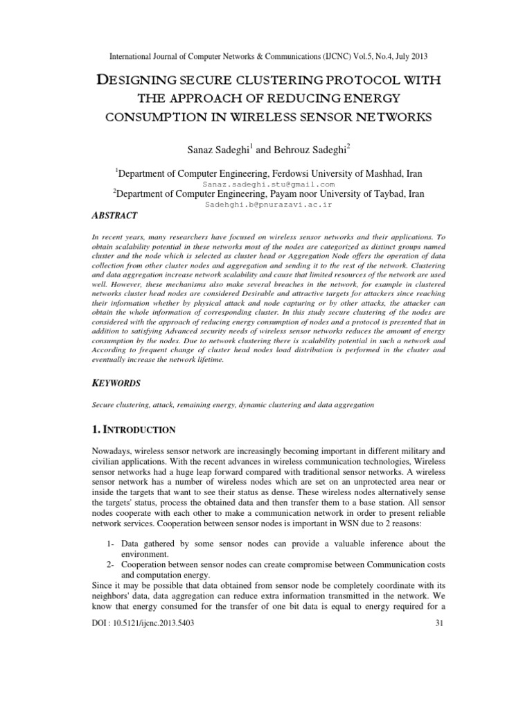 Designing Secure Clustering Protocol With The Approach Of Reducing 4165