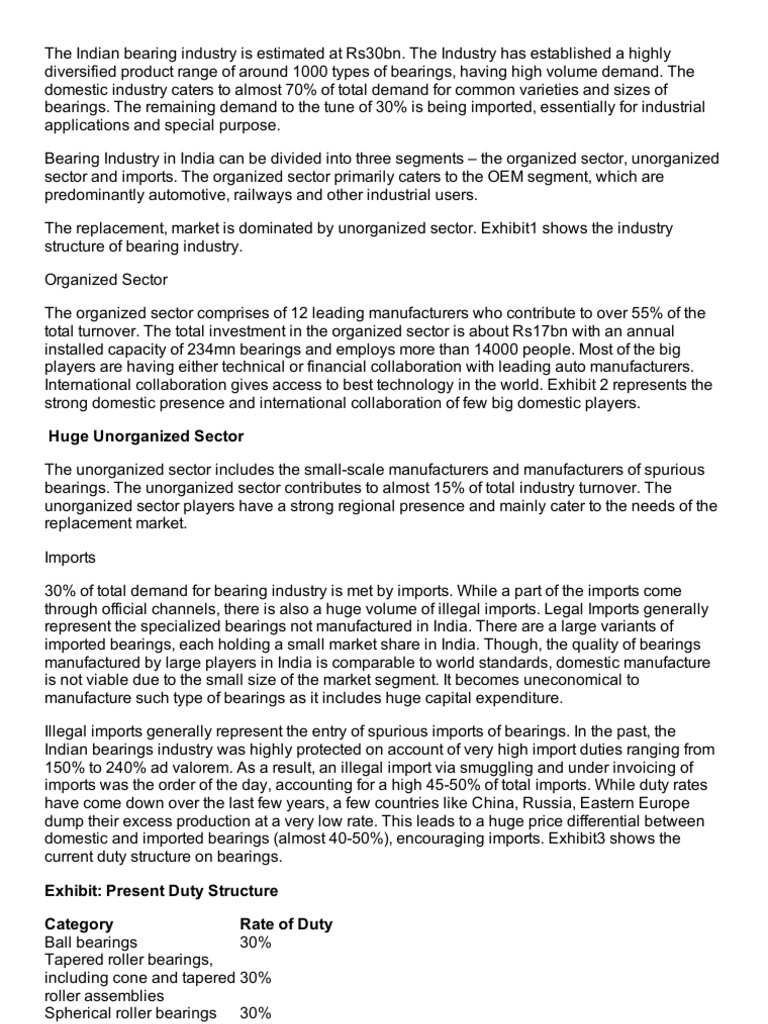 Case Study For SKF | PDF | Bearing (Mechanical) | Car