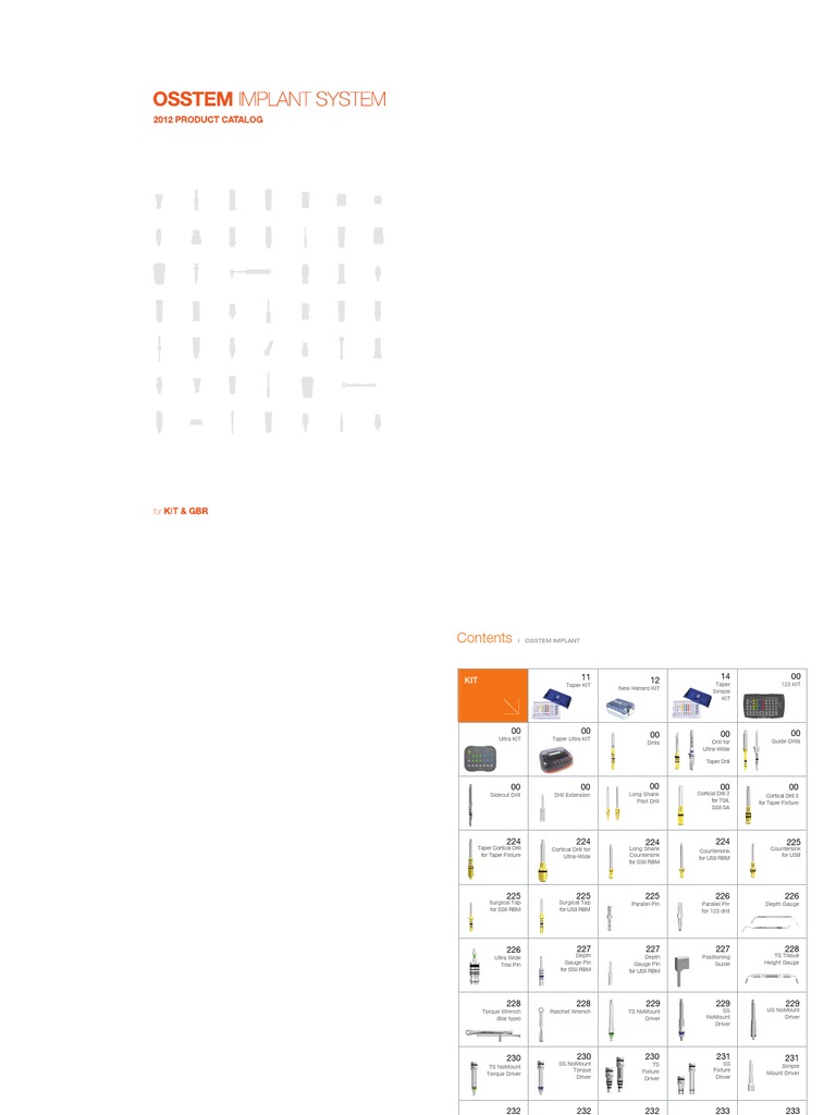 Osstem Kit Catalog | PDF | Dental Implant | Drill