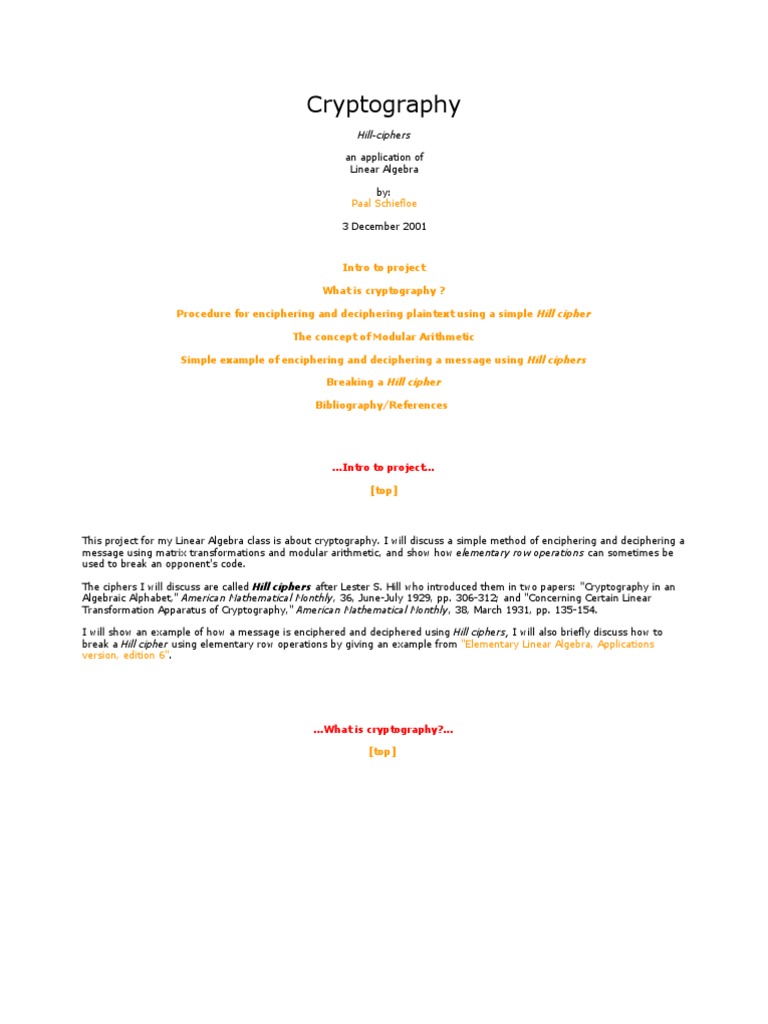 Cryptography | PDF | Cipher | Cryptography