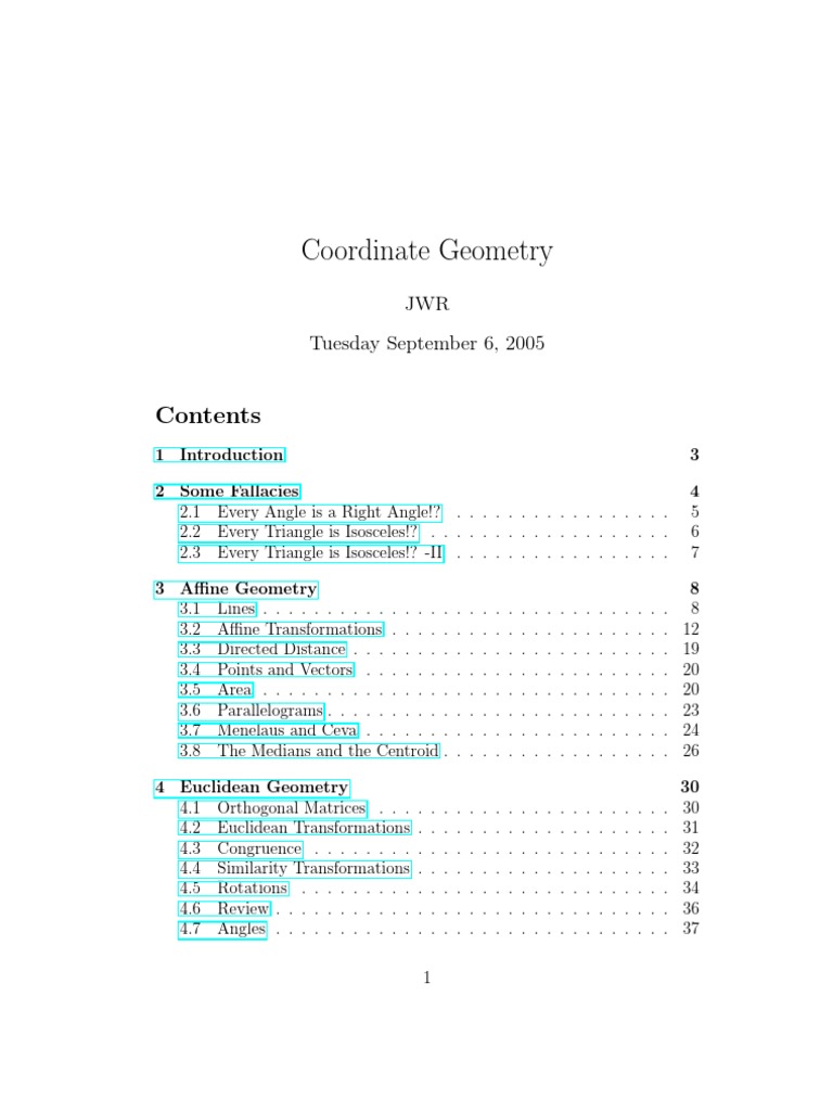 Coordinate Geometry | PDF | Linear Map | Triangle