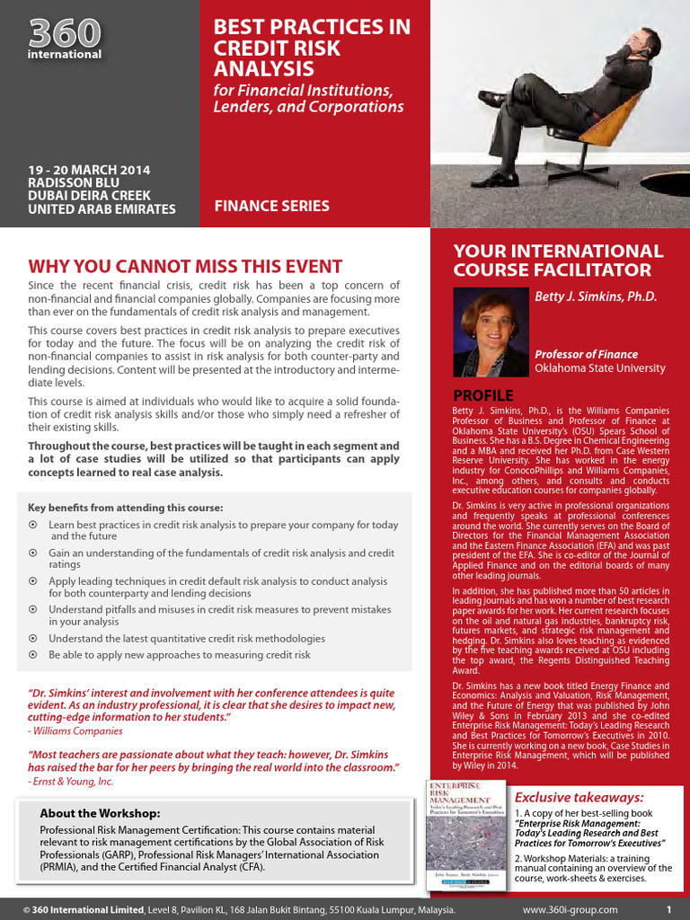 Best Practices in Credit Risk Analysis | PDF | Credit Risk | Derivative ...