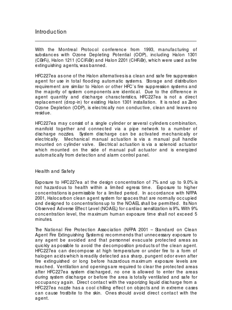 HFC227ea Engineering Manual | PDF | Pipe (Fluid Conveyance) | Fires