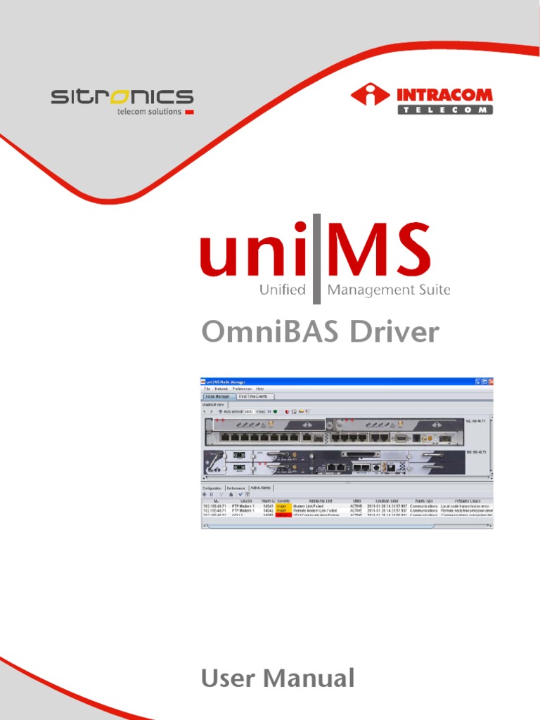 Unims Node Manager Omnibas v.3.2.0 User Manual Ed1 en MTS | PDF ...