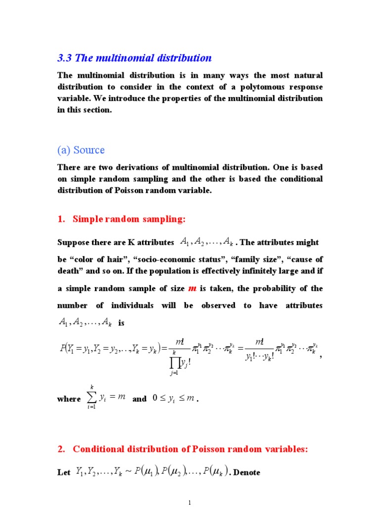 3.3 The Multinomial Distribution: (A) Source | PDF | Sampling ...