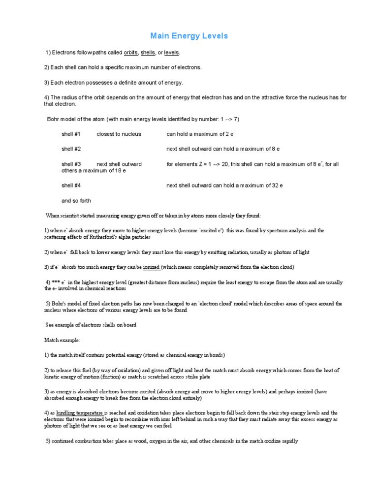 Energy Levels 1 PDF | PDF | Energy Level | Electron