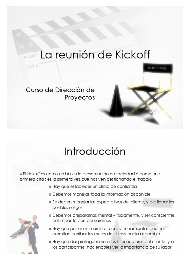 Gestión de proyectos Reunión de kick off
