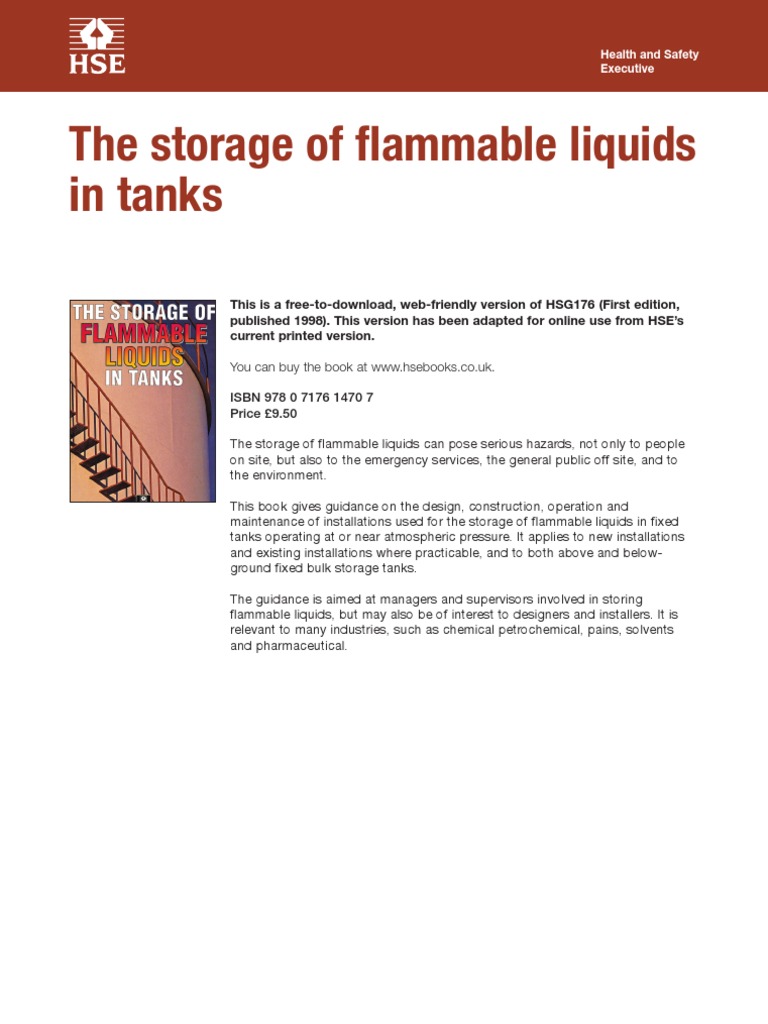 The Storage of Flammable Liquids in Tanks | PDF | Flammability ...