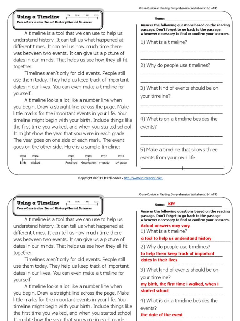 Gr2 Wk1 Using A Timeline PDF | PDF | Schools