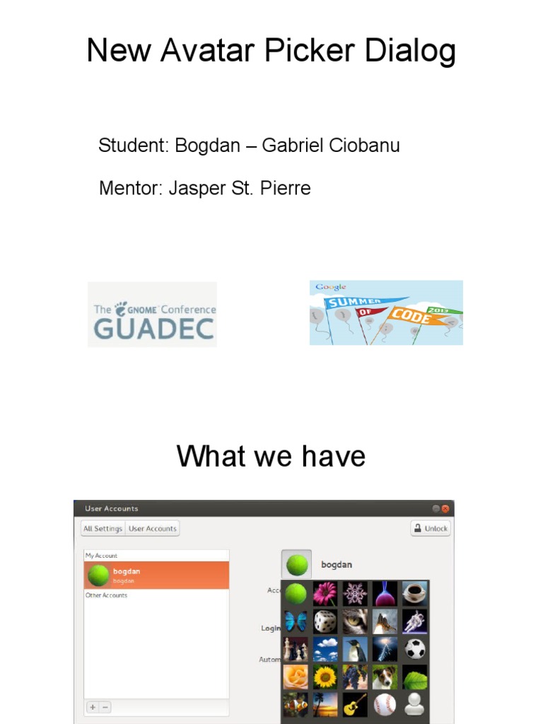 New Avatar Picker Dialog: Student: Bogdan - Gabriel Ciobanu Mentor ...