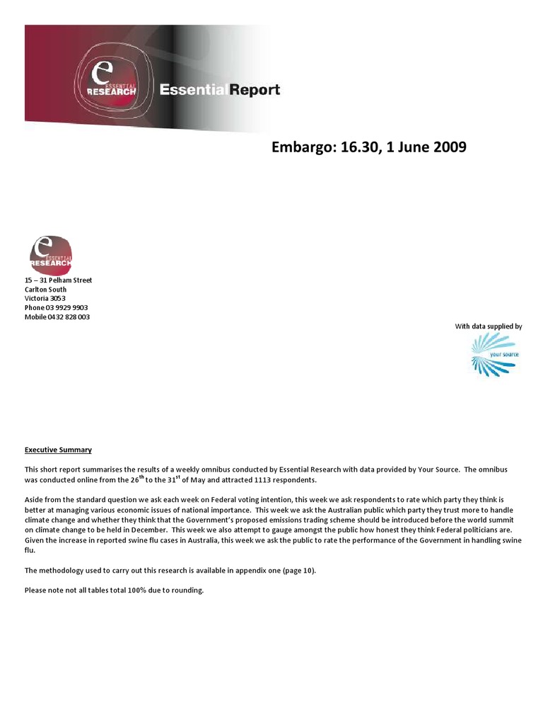 Essential Report 010609 | PDF | Unemployment | Social Science